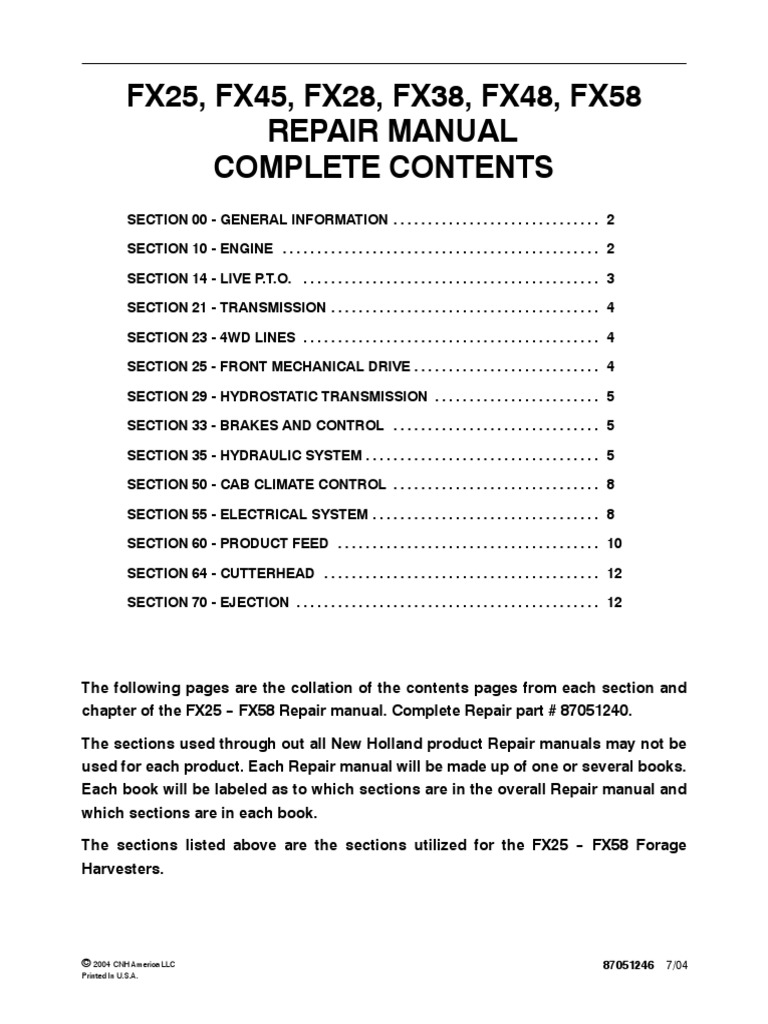 fx25 Repair Manual | PDF | Bearing (Mechanical) | Safety