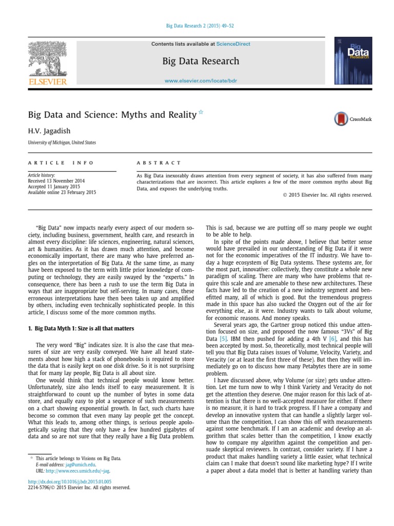 Big Data Science - Myth and Realitys | PDF | Big Data | Science