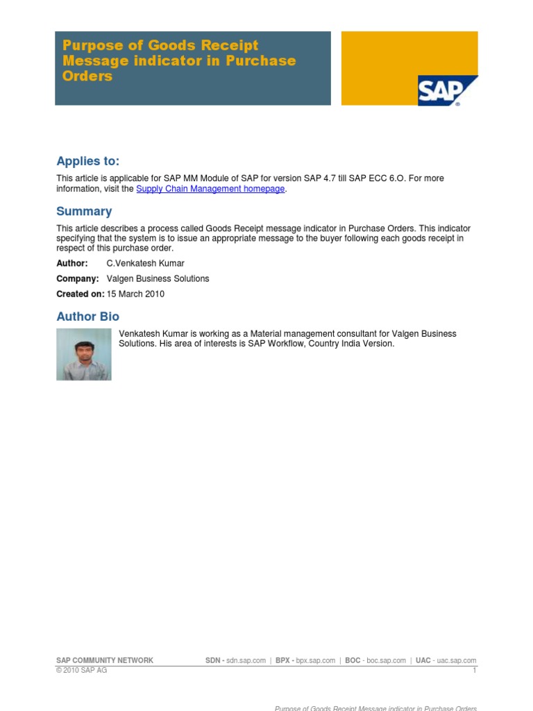 GR MEssage in PO | PDF | Computing | Software