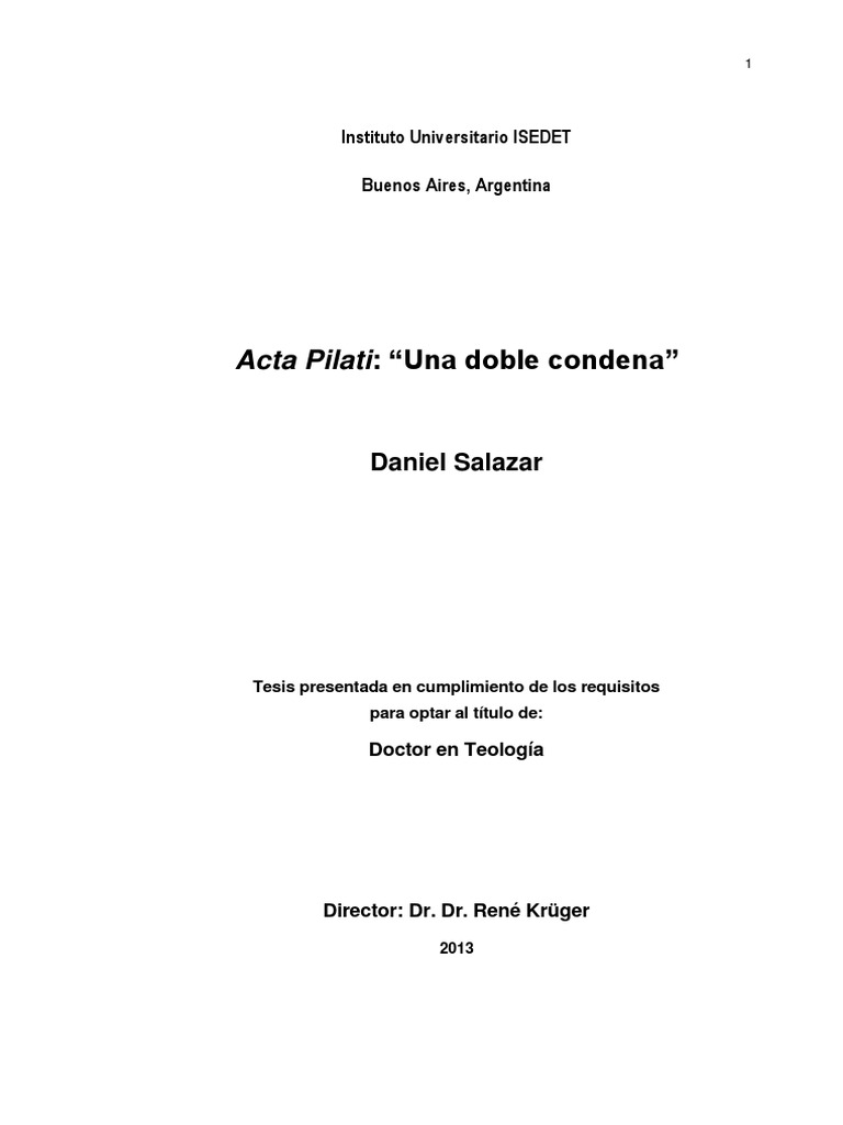 Apocrifos Del Nuevo Testamento ACTA PILATI TESIS | PDF | Jesús | La ...