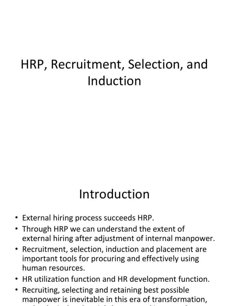 HRP, Recruitment, Selection | Download Free PDF | Recruitment | Human ...