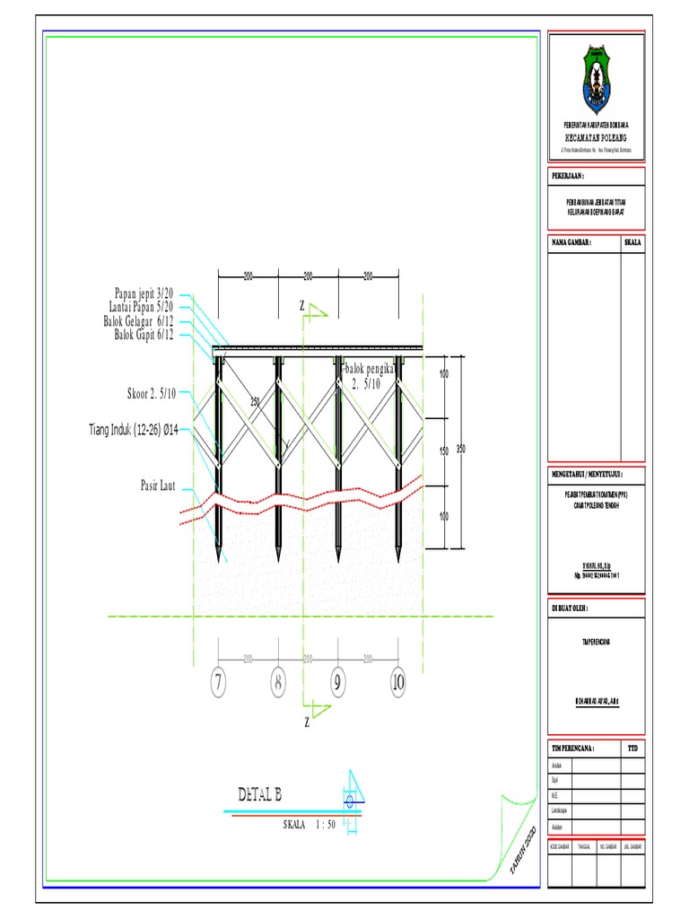 Lantai Papan 5/20 Papan Jepit 3/20 Balok Gapit 6/12 Balok Gelagar 6/12 ...