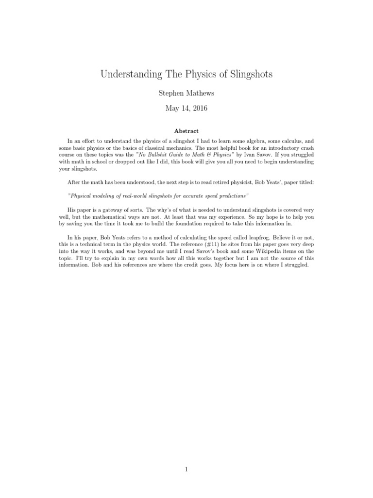 Understanding the Physics Behind the Slingshot: A Guide to Calculating ...