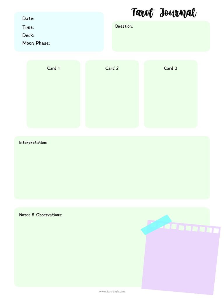 Daily Tarot Journal Template PDF | PDF