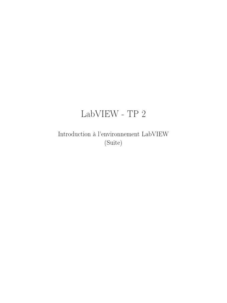 Labview tp2 | PDF | Structure de contrôle | Gestion informatique