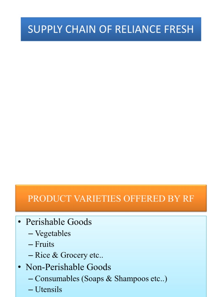Supply Chain of Reliance Fresh | PDF