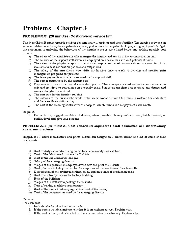 Chapter 3 - Exercises Qs | PDF | Patient | Salary