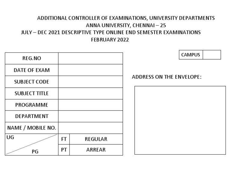 Annexure II (Cover Sheet) | PDF