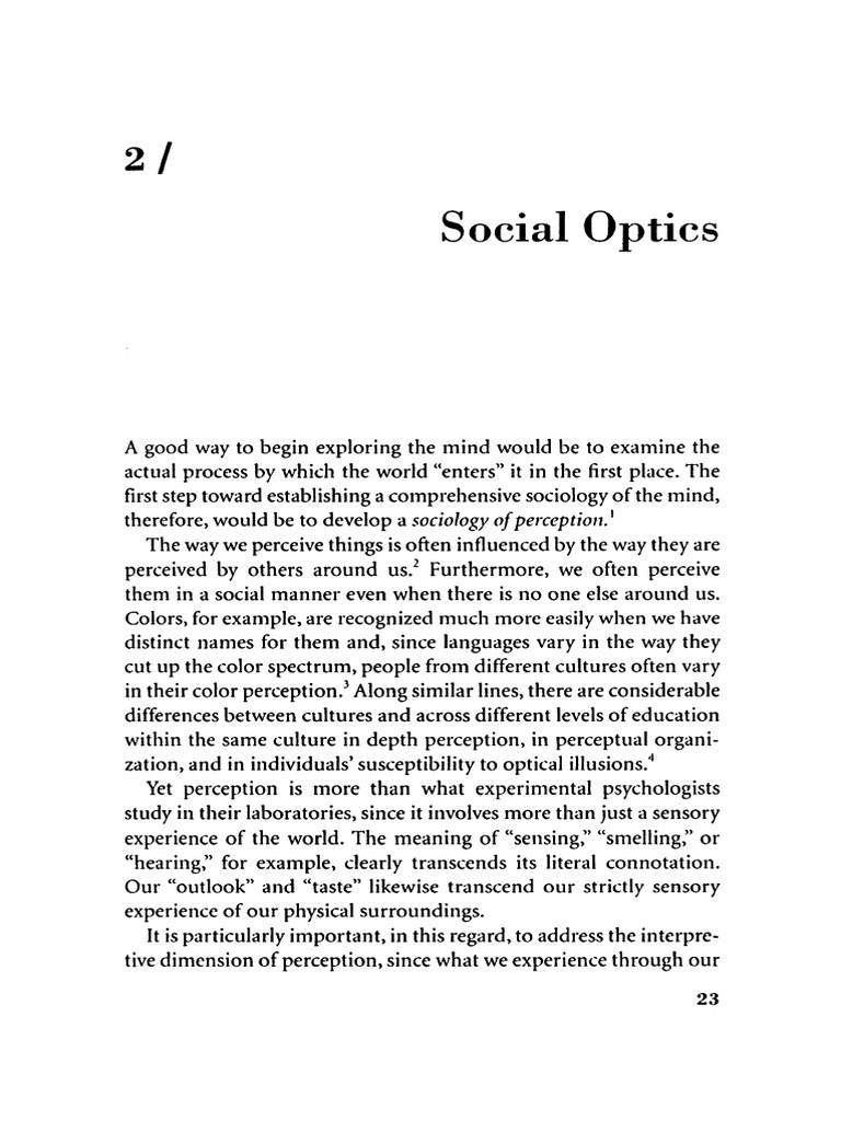 The Social Construction of Perception: How Prior Expectations and Cultural Frameworks Shape What ...