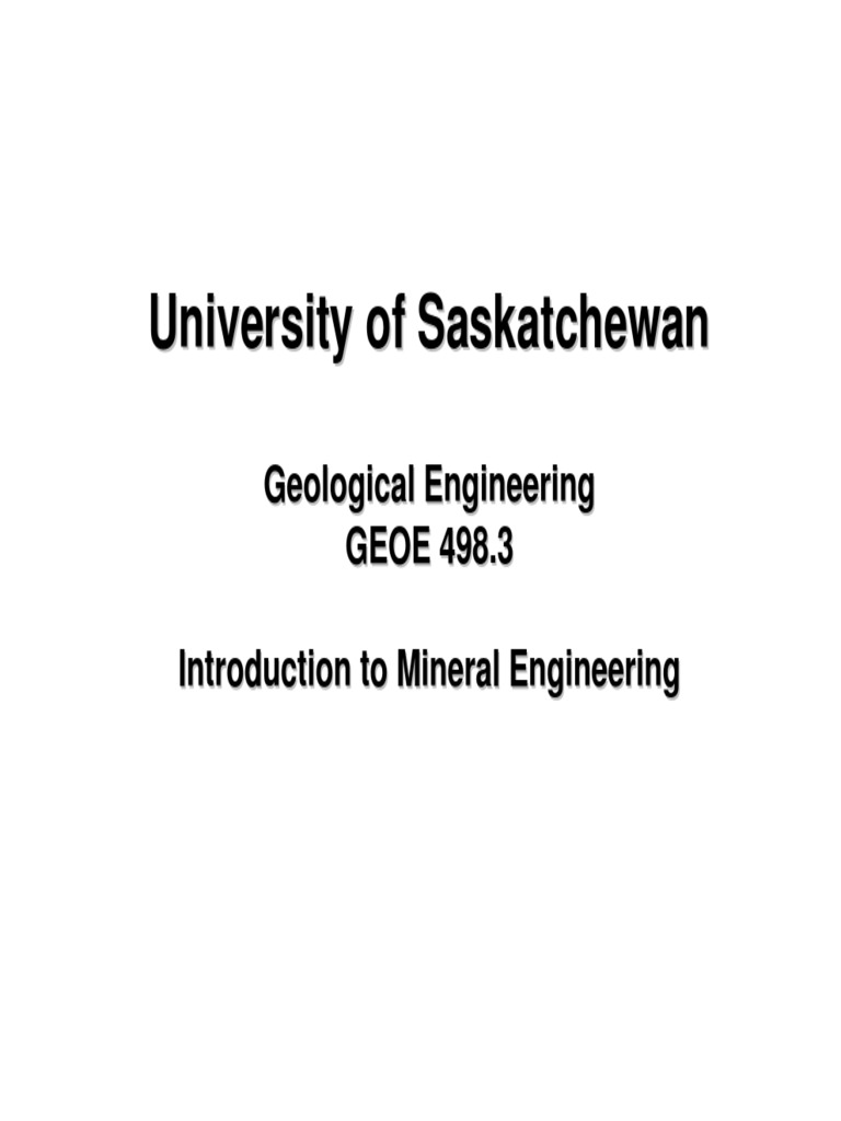 Introduction To Mining Engineering - University of Saskatchewan | PDF ...