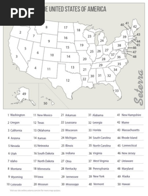 United States Map Quiz Answers 50 States Worksheets