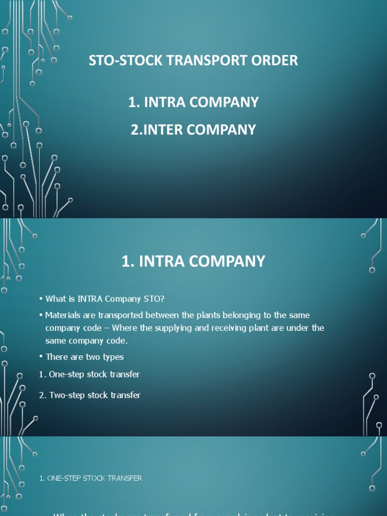 Configure and Process Intra-Company Stock Transport Orders (STOs | PDF ...