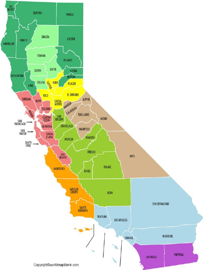 Labeled Map of California | PDF