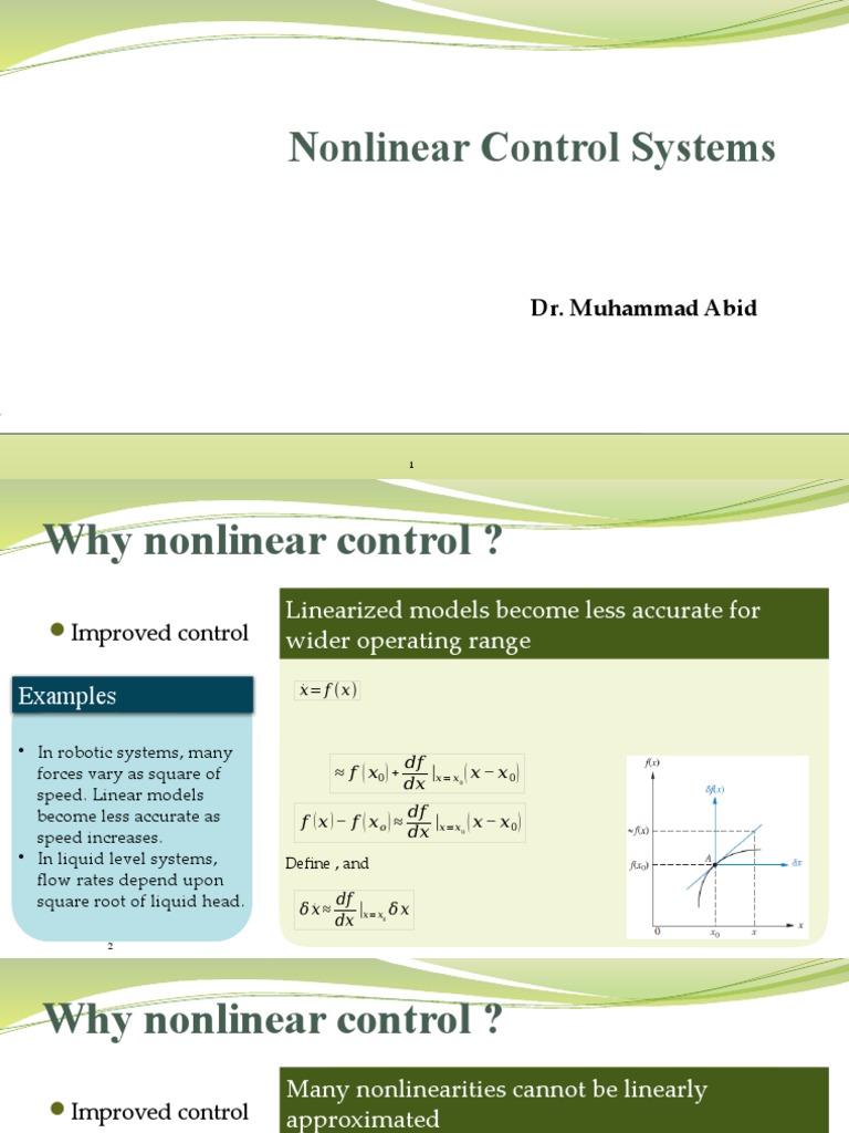 NCS21 - 01 - Introduction To Nonlinear Control | PDF | Nonlinear System ...