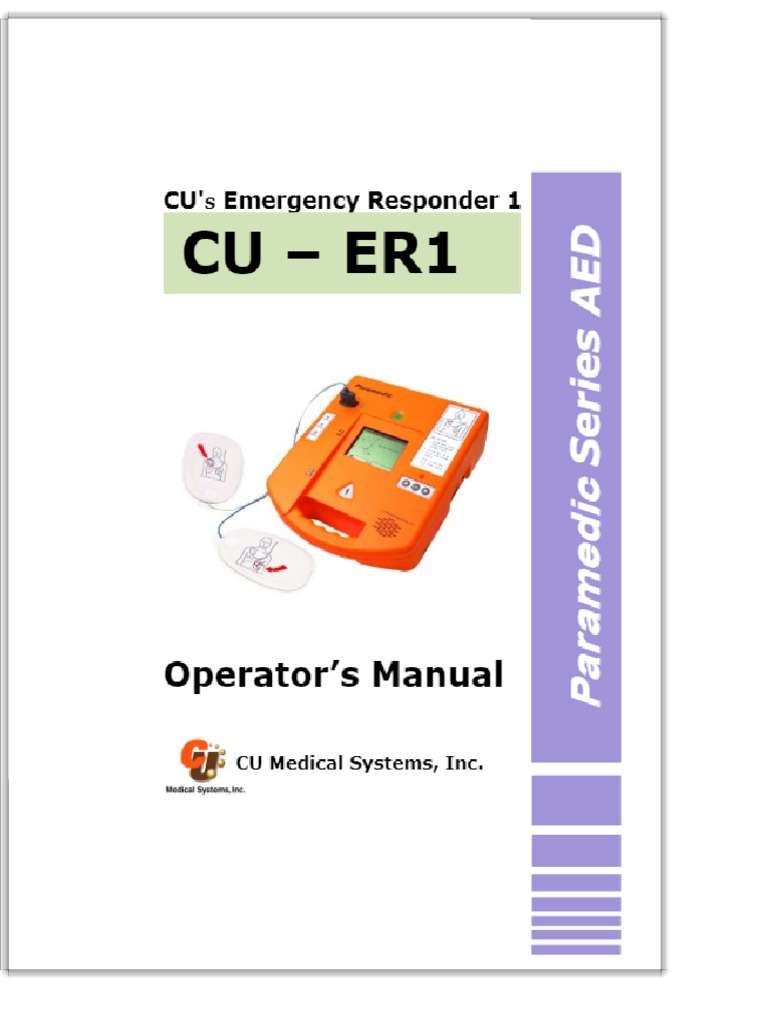 Manual Paramedic Series AED. CU Medical Systems, Inc | PDF