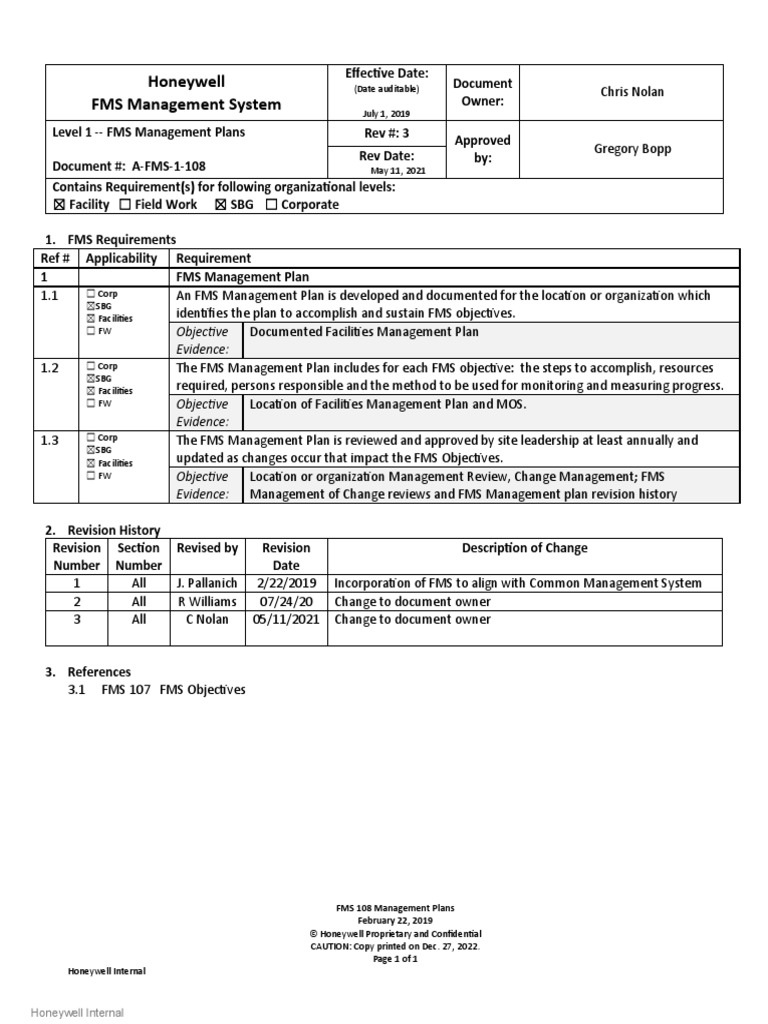 A-FMS-1108 - Management Plans | PDF | Business