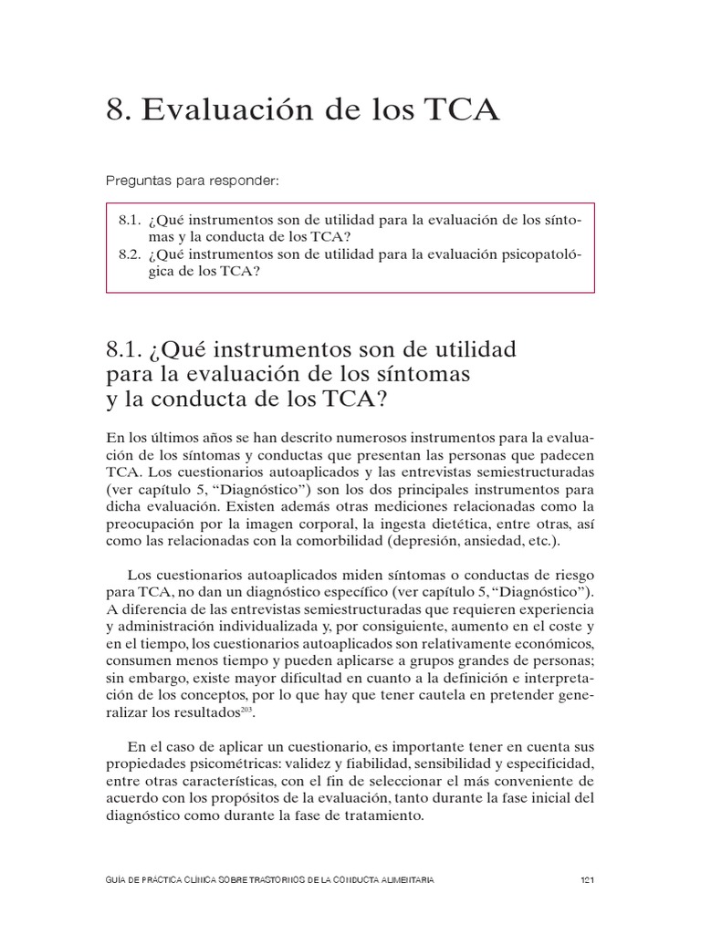 Evaluacion de Los TCA | PDF | Desorden alimenticio | Validez (Estadísticas)
