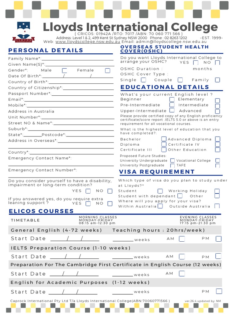 Lloyds International College Application Form v26.4 | PDF | Fee Lloyds International College Application Form v26.4 | PDF | Fee