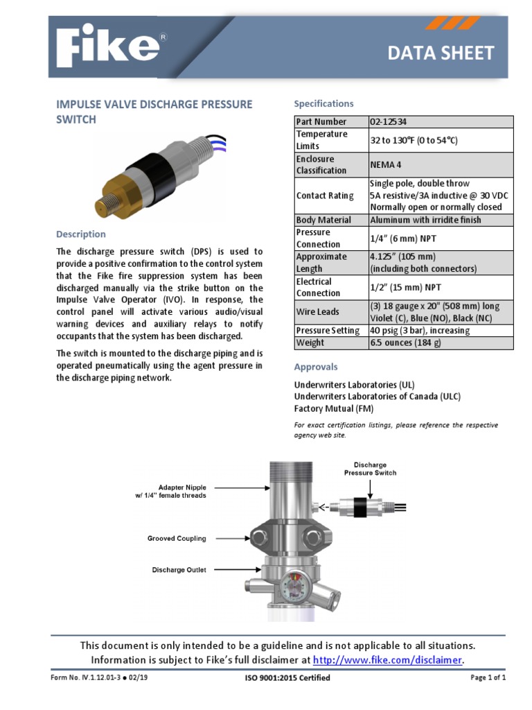 IV.1.12.01 Discharge Pressure Switch | PDF | Switch | Electrical Equipment
