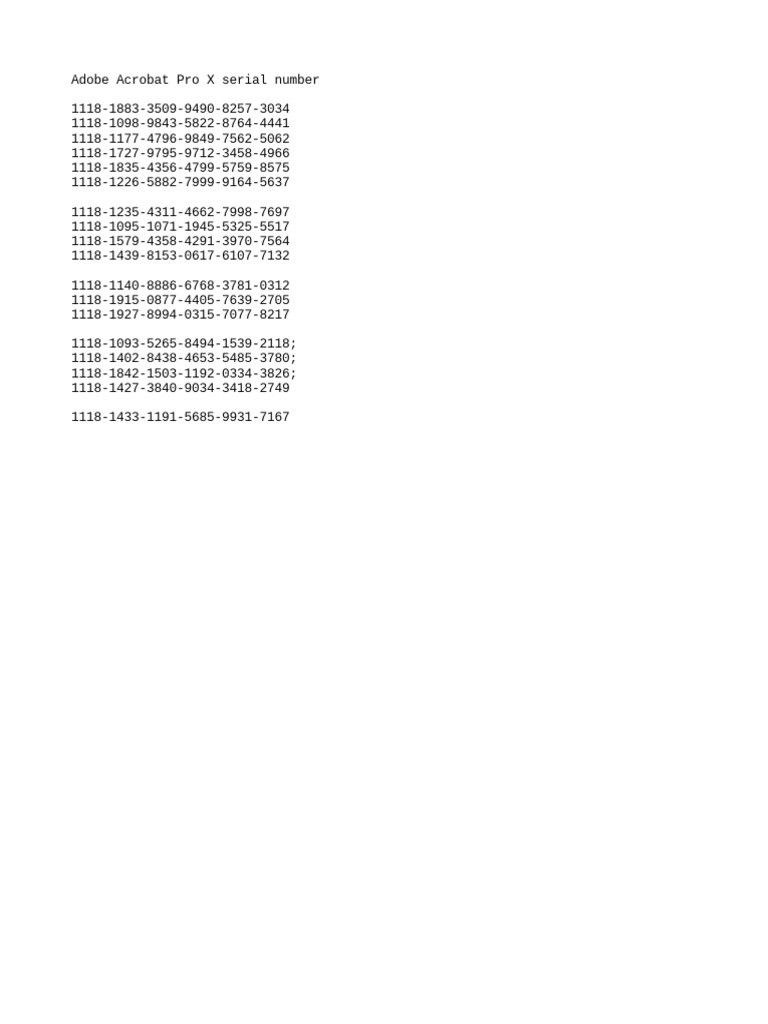 Acrobat X Serial | PDF