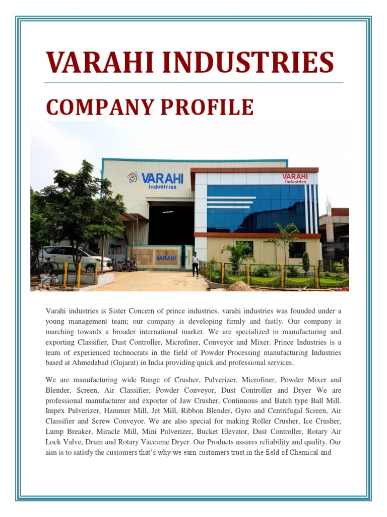 Varahi Industries: Powder Processing Solutions | PDF | Manufactured ...