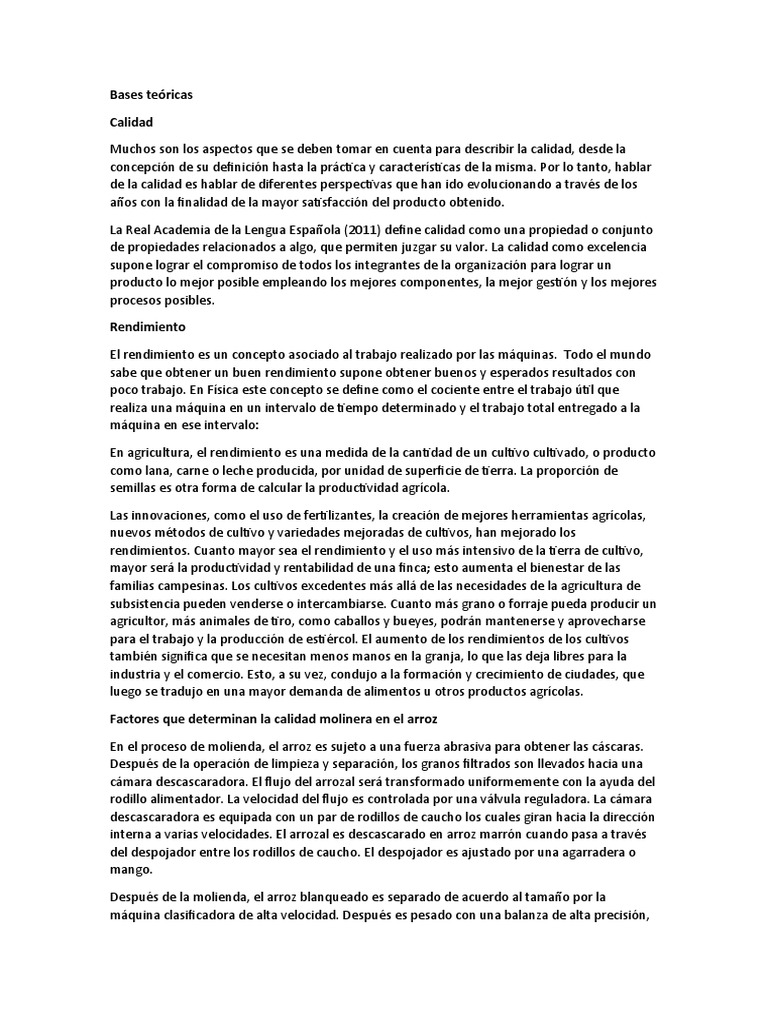 Bases Teóricas | PDF | Agricultura | Molino (molienda)