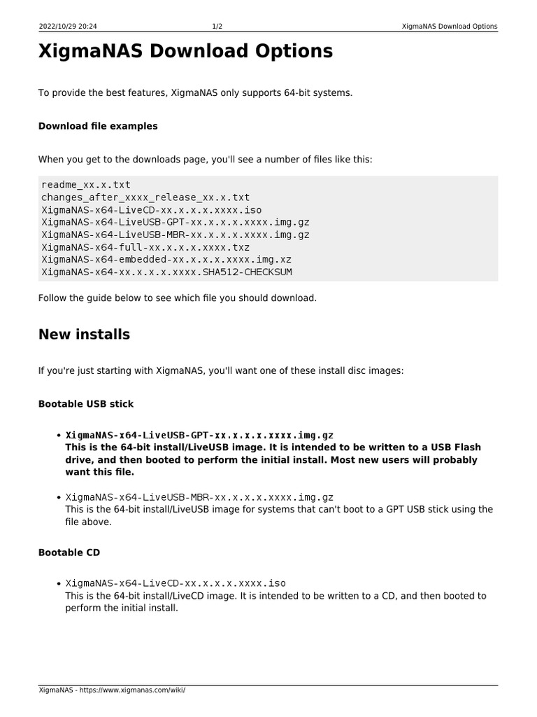 Xigmanas Download Options | PDF | Computer Architecture | Software Development