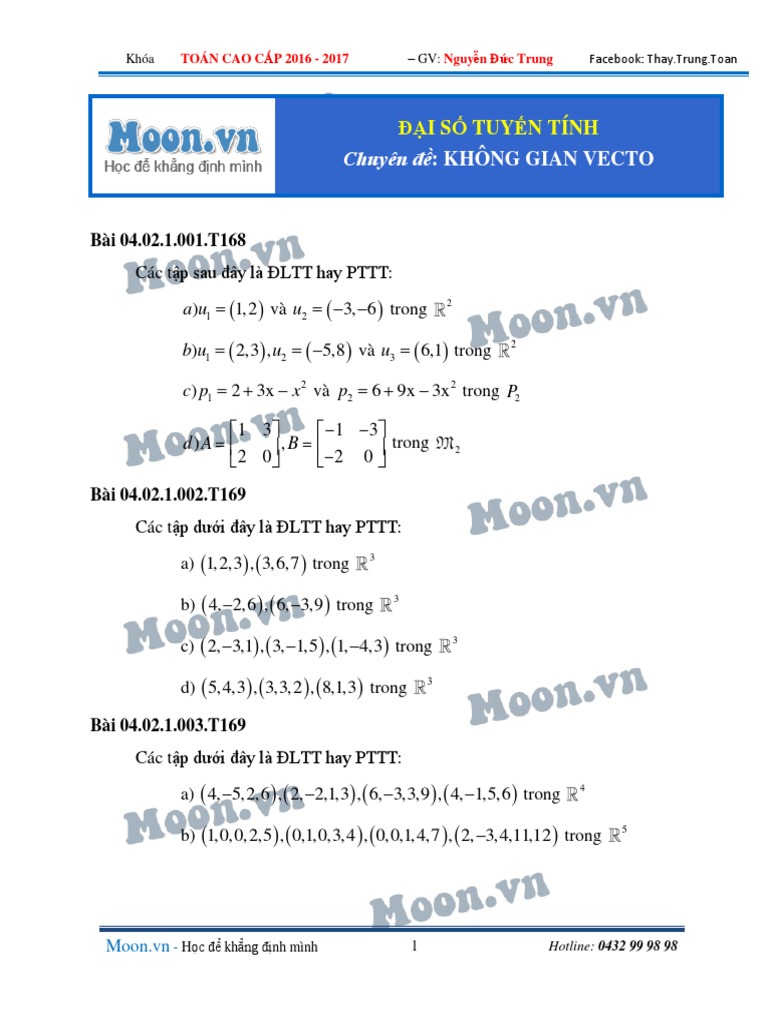BT Khong Gian Vecto | PDF