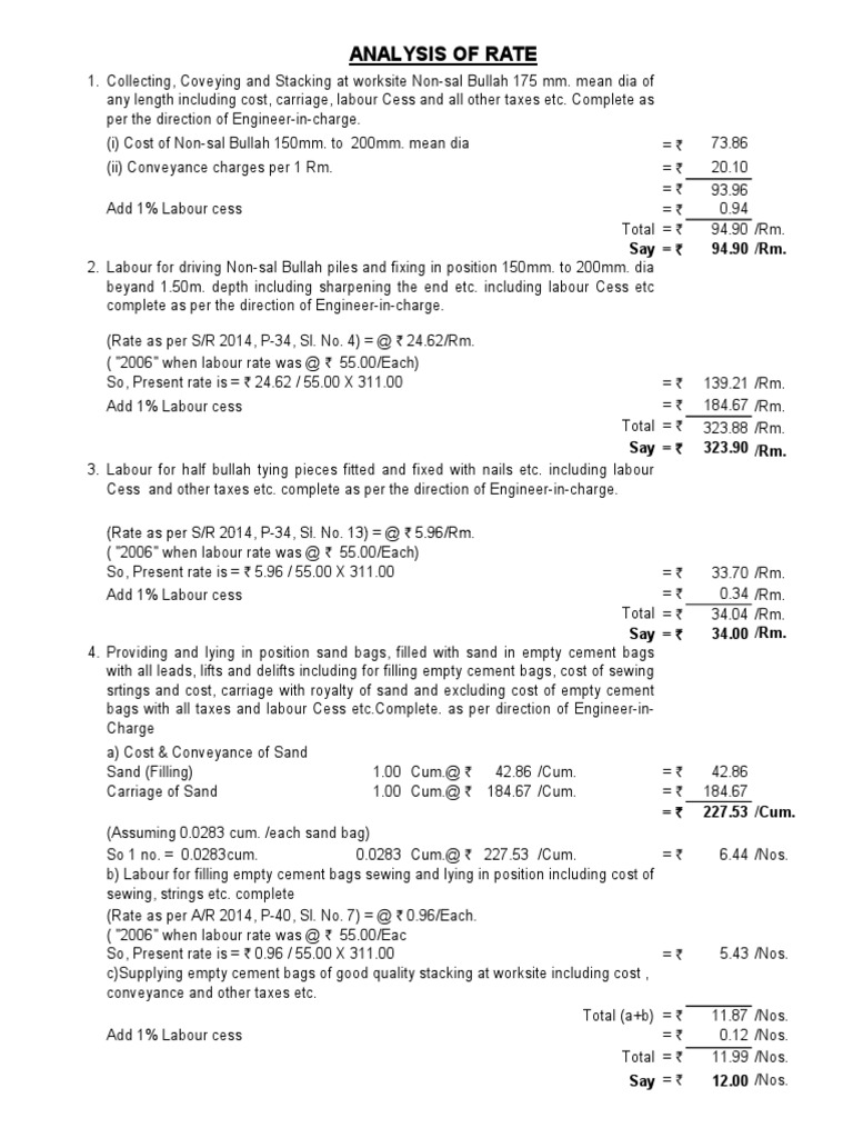 Bullah Analysis of Rate | PDF