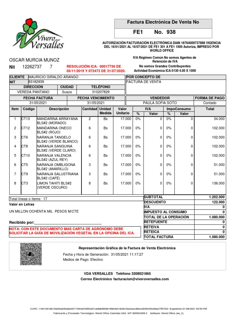 Amfol Frutales | PDF | Factura | Business