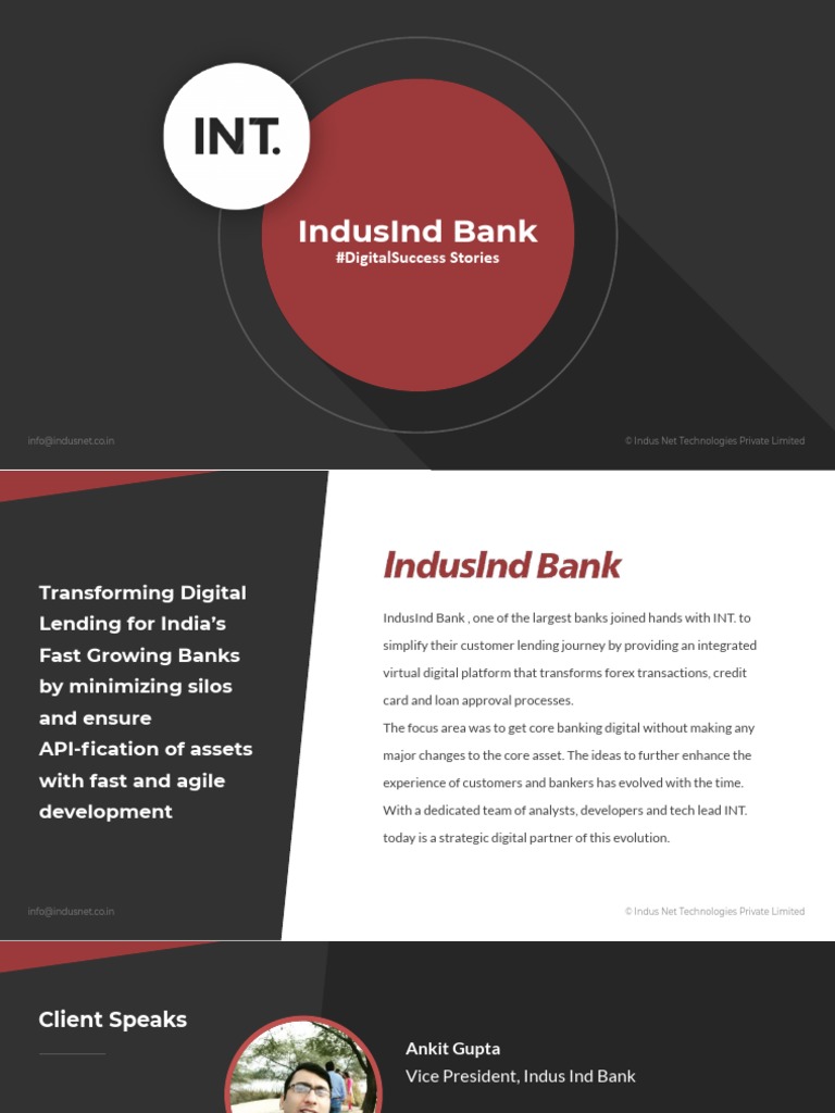 IndusInd Bank Digital Banking Solutions Success Story | PDF | Banks ...
