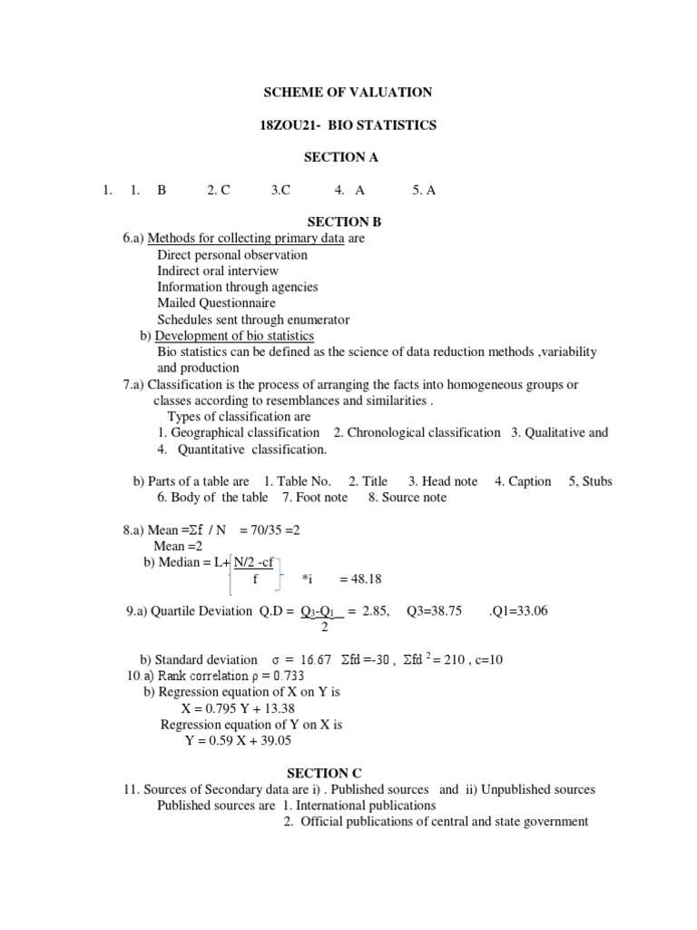 Scheme of Valuation | PDF | Level Of Measurement | Variance