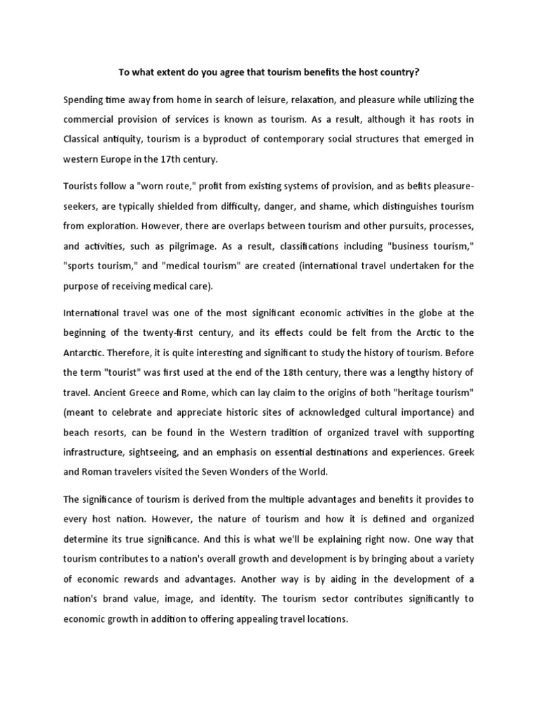 Tourism Eassy | PDF | Tourism | Economic Growth Tourism Eassy | PDF | Tourism | Economic Growth