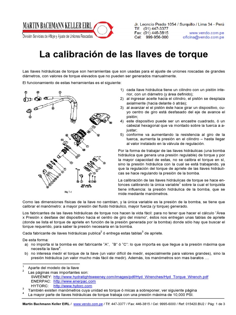 015420.BU2 Calibración y Exactitud llaves de torque | PDF | Calibración | Bomba