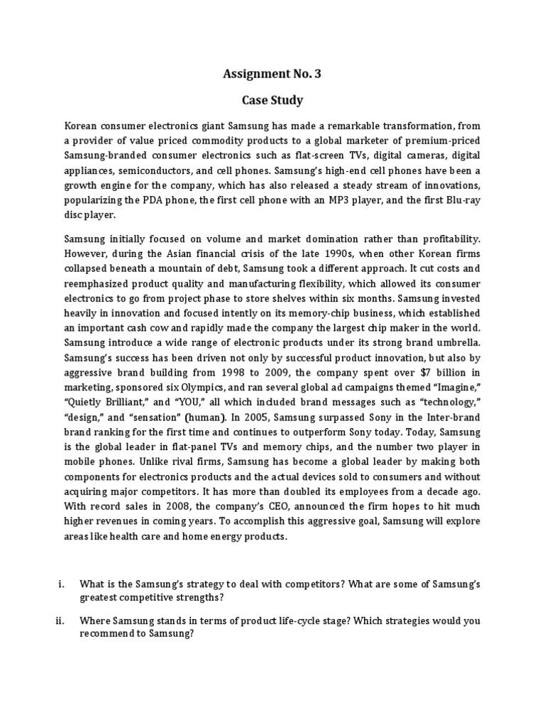 Assignment No. 3 | PDF | Samsung | Brand