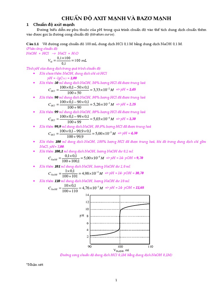 1 Chuyen de 01 Chuan Do Axit Manh, Bazo Manh | PDF