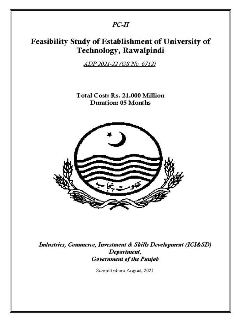 Industries) Feasibility Study of Establishment of University of ...