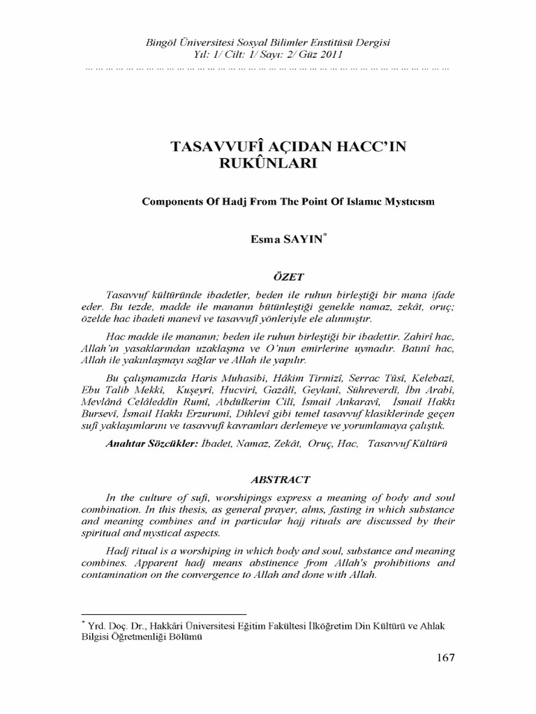 Tasavvufi Acidan Haccin Rukunlari | PDF