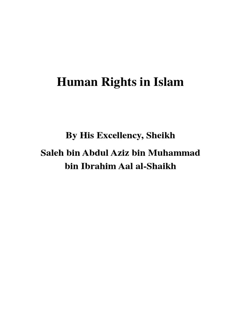 Human Rights In Islam | PDF | Muhammad | Prophets And Messengers In Islam