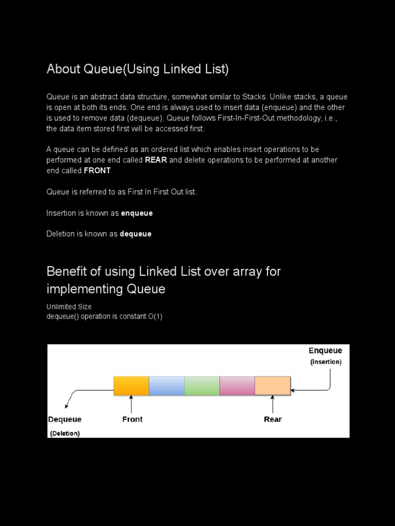 Queue Using Linked List | PDF