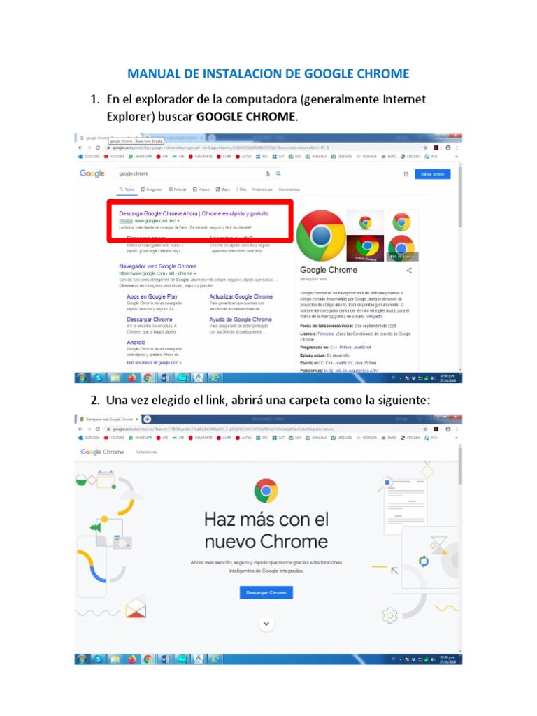 Manual de Instalacion de Google Chrome | PDF