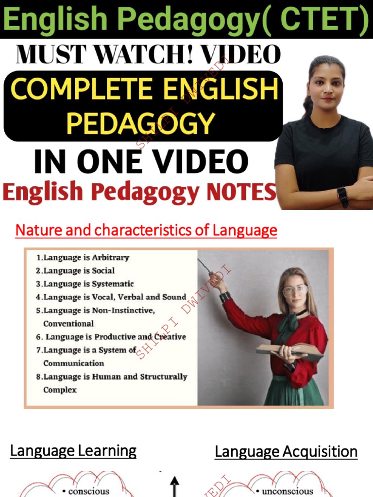 Complete English Pedagogy For CTET Notes | PDF | Linguistics | Grammar