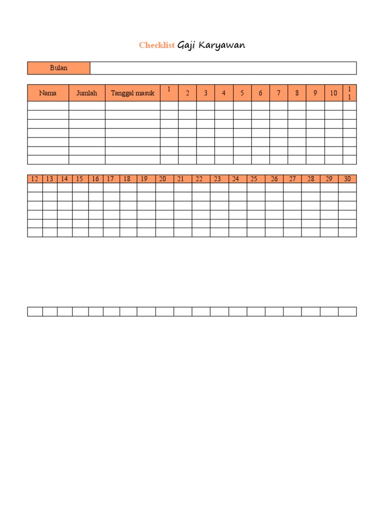 Checklist Gaji Karyawan | PDF