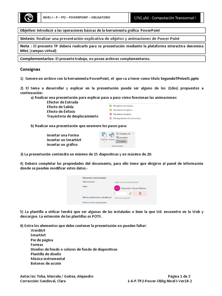 1 6 P TP2 Power Oblig Nivel I Ver18 2 | PDF | Microsoft PowerPoint | Desarrollo de software
