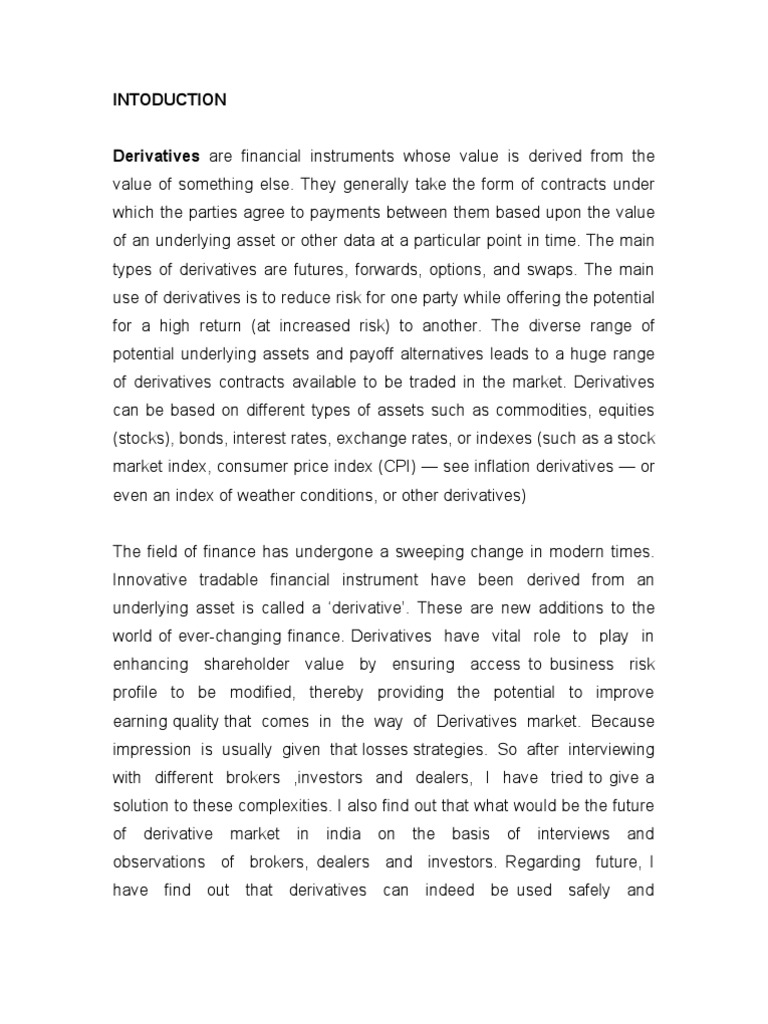 Understanding Financial Derivatives Explained | PDF | Derivative ...