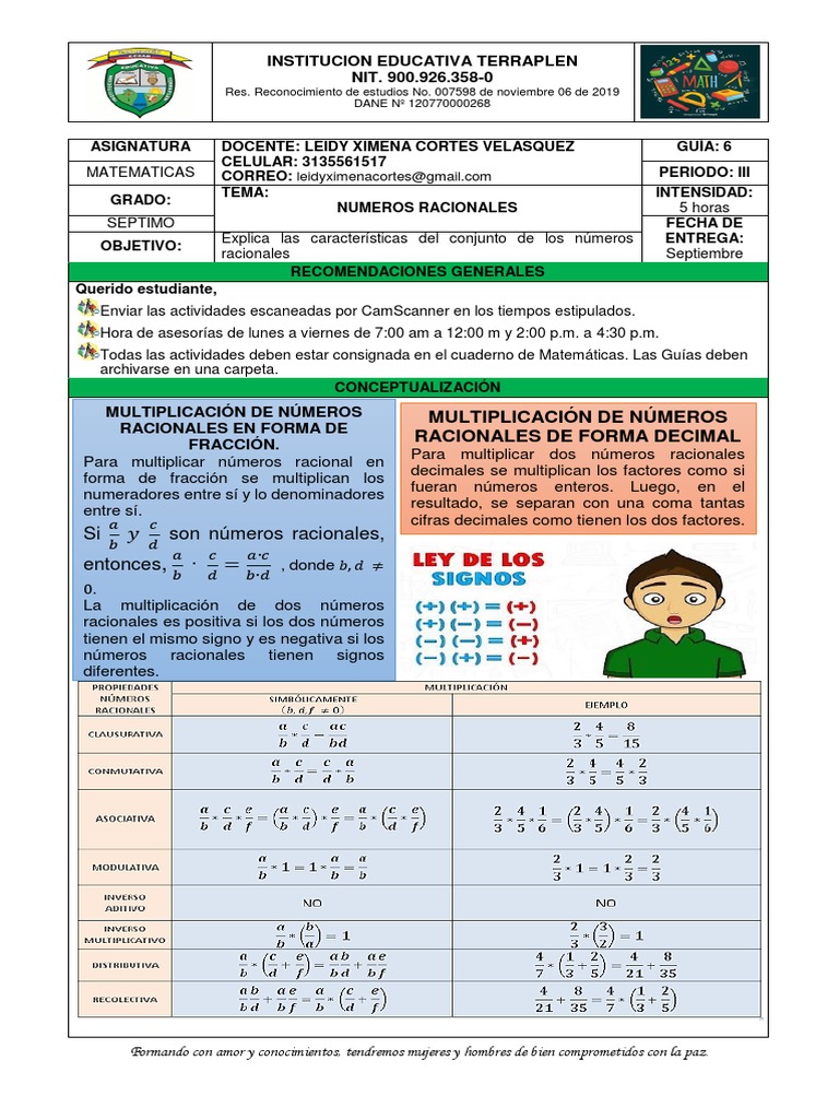 Guia n6 Matematicas 7 | PDF | División (Matemáticas) | Multiplicación Guia n6 Matematicas 7 | PDF | División (Matemáticas) | Multiplicación