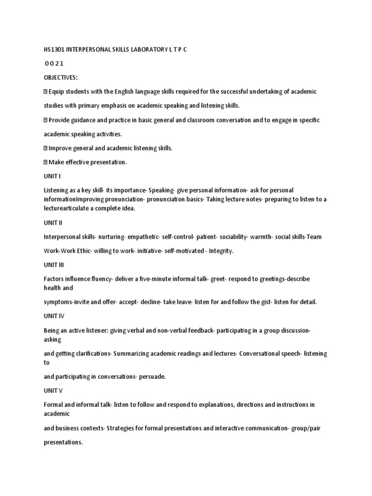 Improve Interpersonal Skills and Public Speaking | PDF | Conversation ...