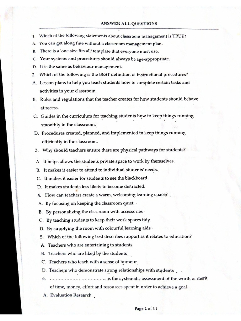 2020 GES Promotional Exam Sample | PDF