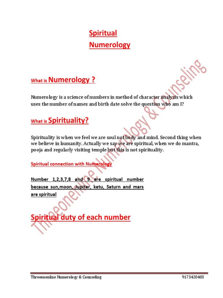 Spiritual Numerology | PDF
