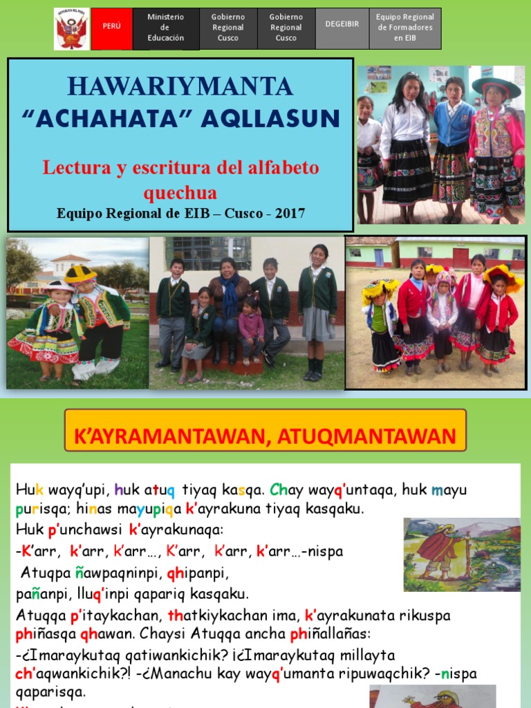 Achaha-Alfabeto Quechua y Castellano | PDF